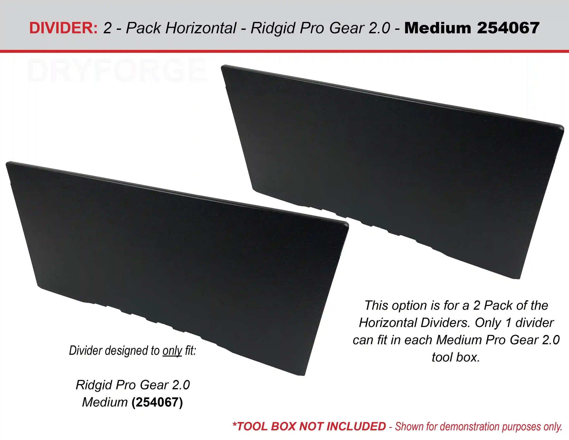 Horizontal Divider for Ridgid Pro Gear 2.0 Medium Tool Box - Tools/Cas – dryforge