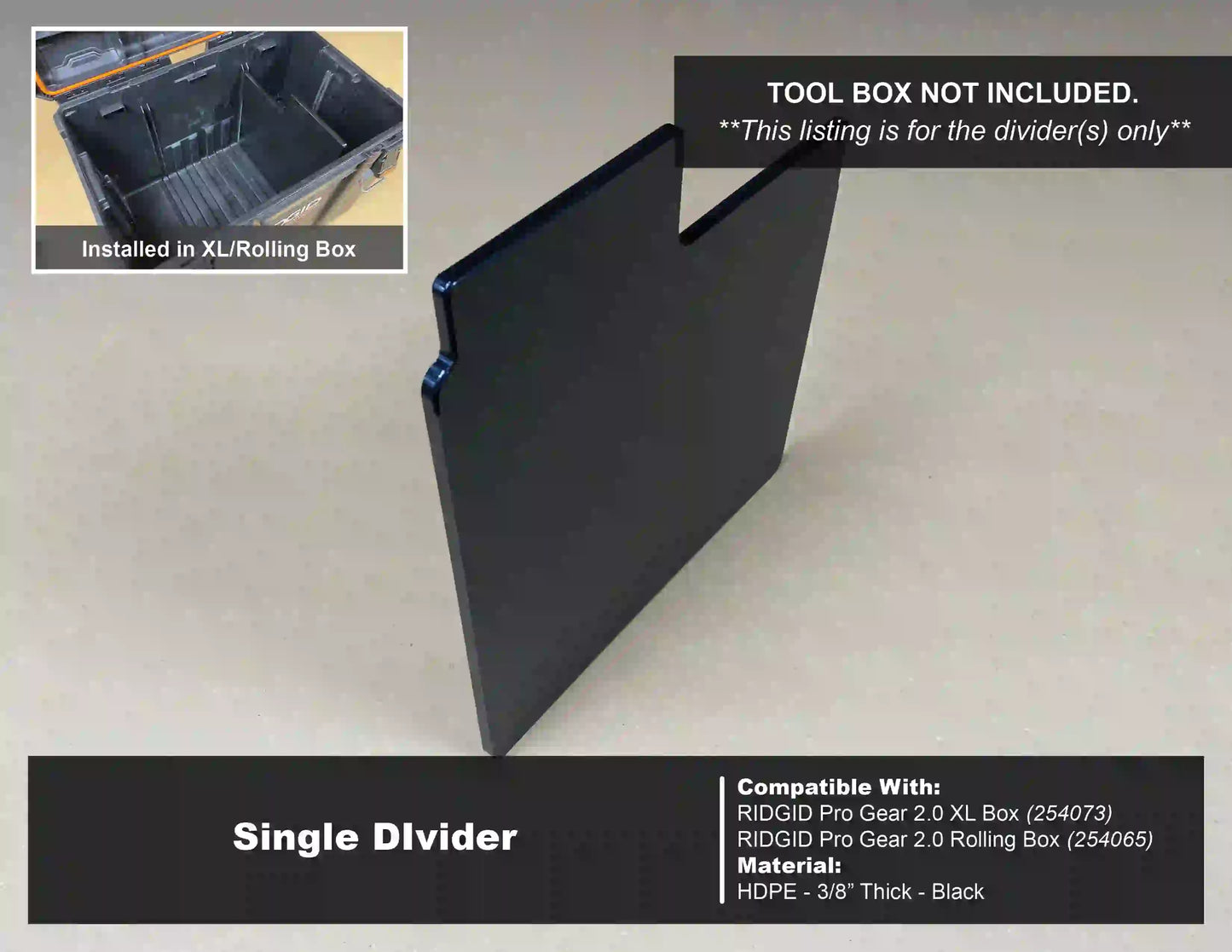 Dividers for Ridgid 2.0 Pro Gear Rolling Tool Box or XL Tool Box - Too ...