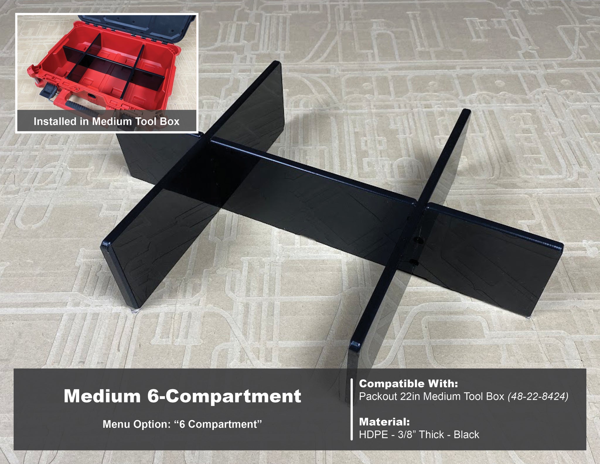 Packout 22in Medium Tool Box Divider - Packout Medium Divider Mod - To – dryforge